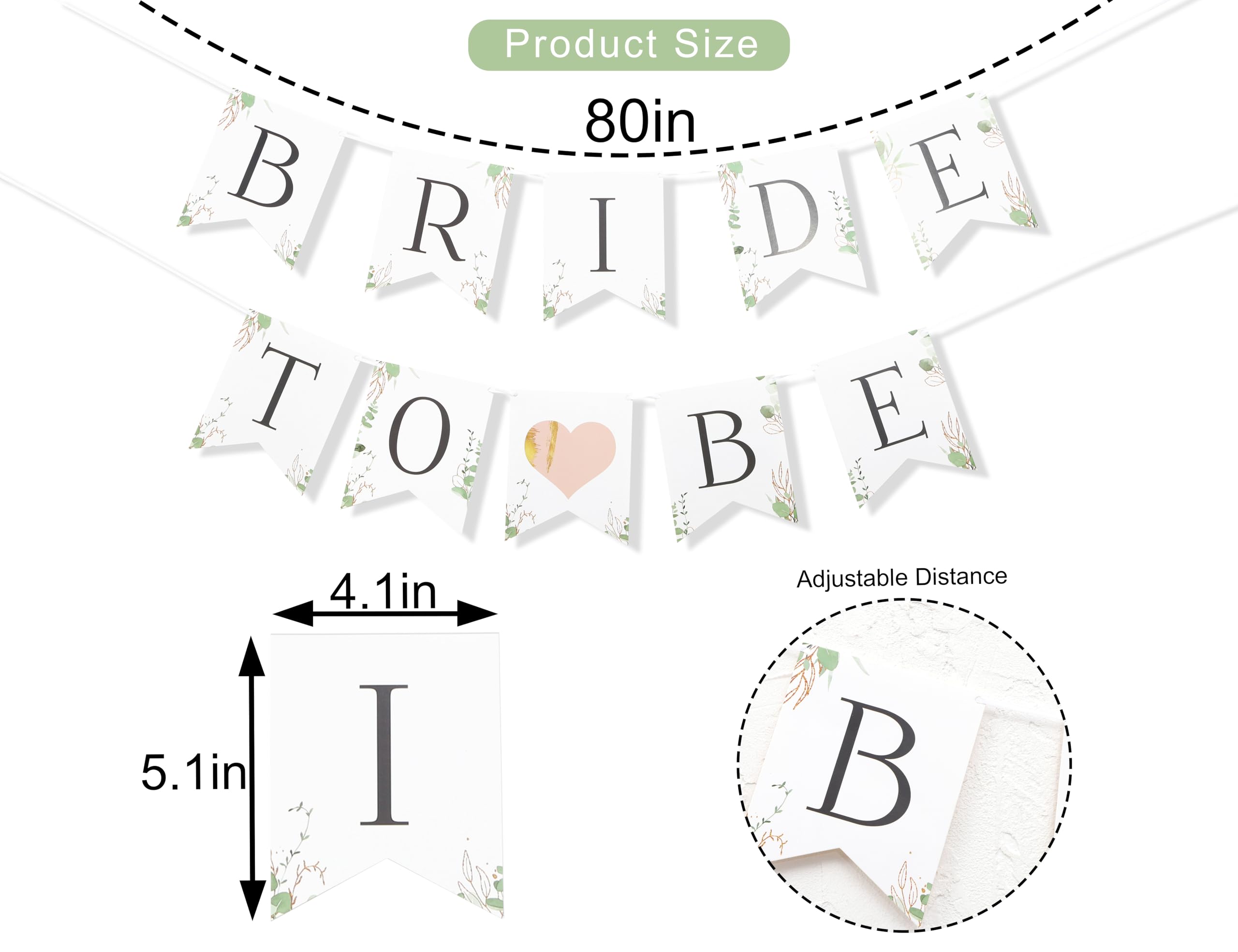 Bride To Be Banner - Bridal Shower Decoration,Greenery Bride To Be Banner,Bachelorette Party Banner,Engagement And Wedding Party Decorations,