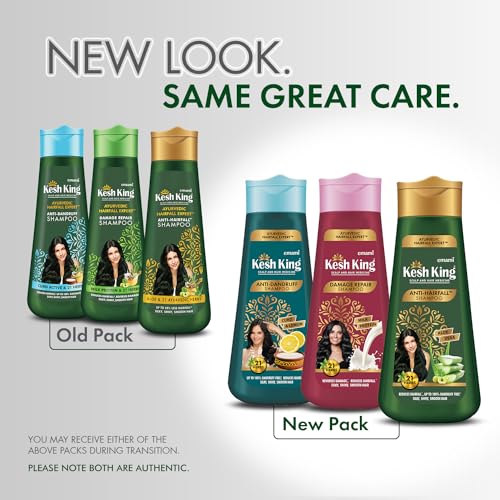 KESH KING Anti Hairfall Shampoo | with Ayurvedic Herbs & Aloe Vera | Provides Healthy Nourished Scalp | for Shiny Smooth Hair | 11.49 Fl Oz/340ml