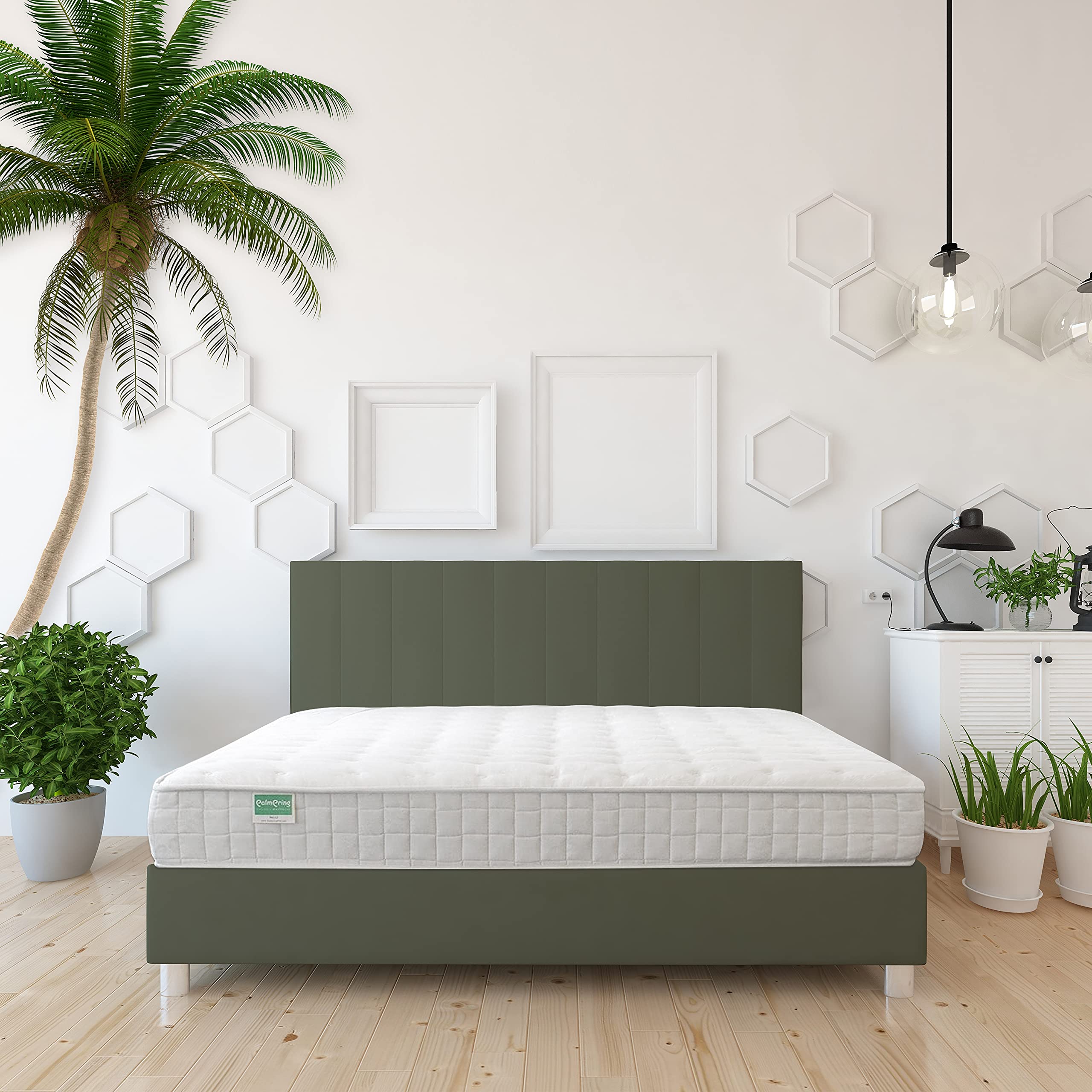 NATURAL LIFE PALMPRING Cambay King Mattress - Organic Coconut Coir 6â Extra Firm 1 Layer Comfortable Sleep Bed Dust Free