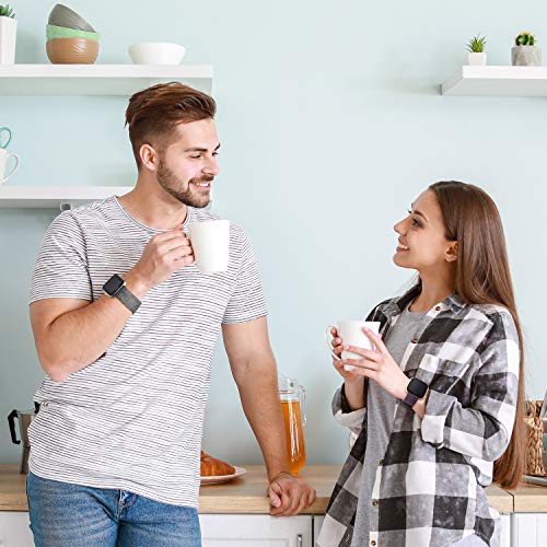 Welltin 2 Pack Bands Compatible with Fitbit Versa / Fitbit Versa 2 / Fitbit Versa Lite for Women Men, Breathable Woven Fabric Strap, Adjustable Replacement Wristband for Fitbit Versa Smart Watch