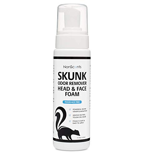 Skunk Odor Remover Head & Face Foam – Removes Skunk Odor from Pets, Carpets, Clothing and More – 7.5-Ounce