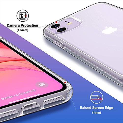 ULAK Clear Case Compatible with iPhone 11 6.1-Inch 2019, Transparent Thin Slim Protective Phone Cover