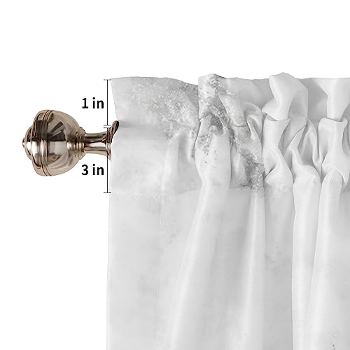 Fall Valance Curtains for Windows Wild Marble Pattern Gold Black Grey White Ombre Short Valances Window Treatment Rod Pocket Valance for Kitchen Bedroom Bathroom Laundry Room 42x18 inch, 1 Panel