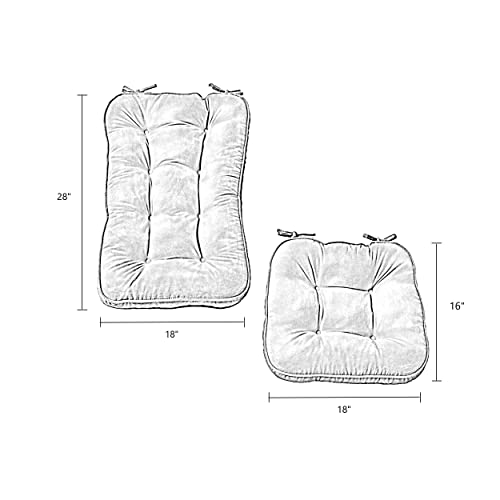 Greendale Home Fashions Hyatt Jumbo Rocking Chair Cushion, 2 Piece Set, Beige
