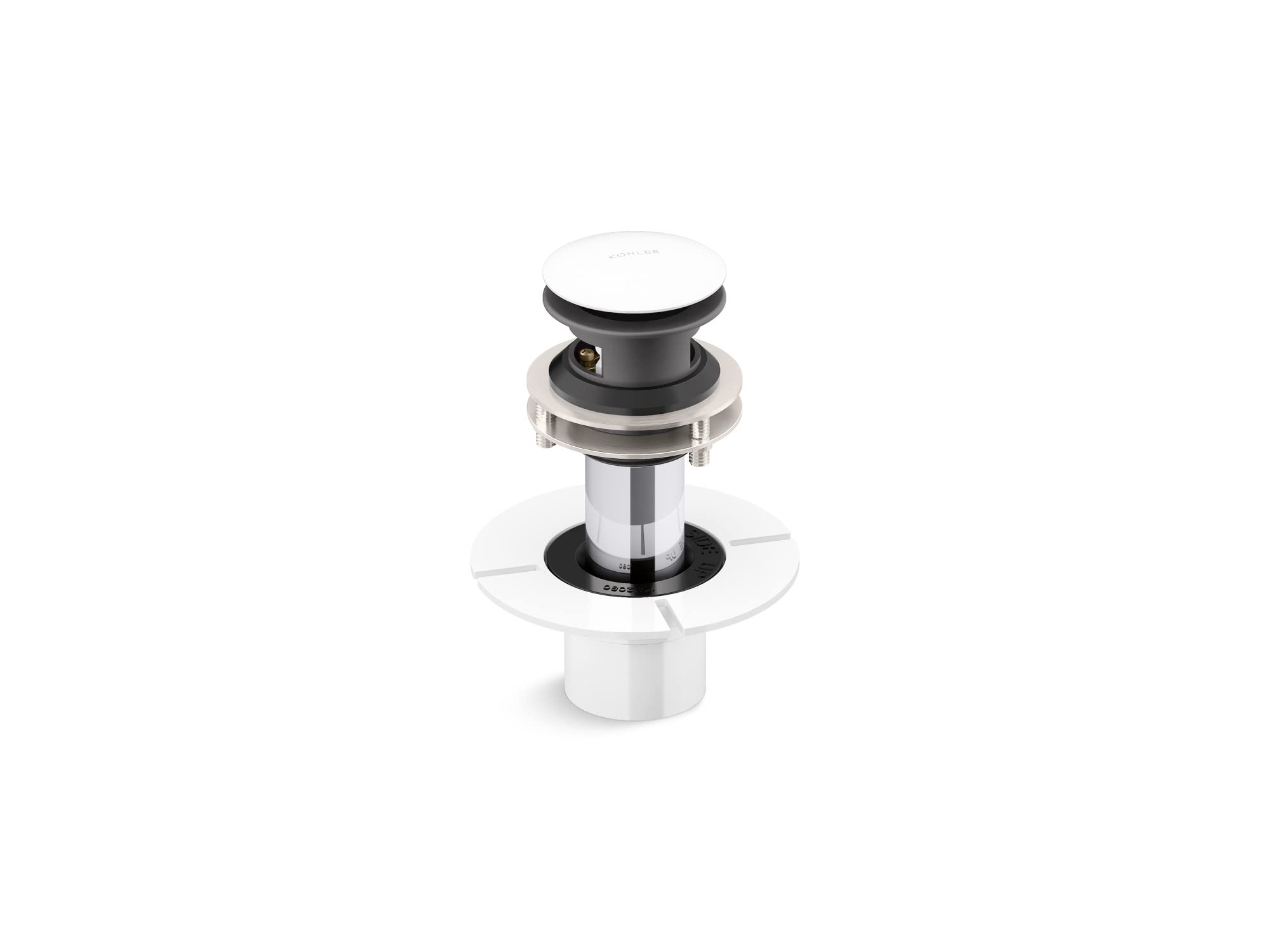 Kohler 25863-0 K-25863-0 SnapFlo Toe-Tap Bath Drain, White