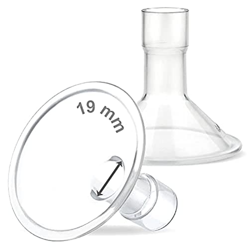 Maymom MyFit 19 mm Small Shields; Compatible with Medela Breast Pump- PersonalFit, Freestyle, Harmony, Maxi, Freestyle Flex Connector; Connect to Maymom Widemouth/Narrow Connector, 2pcs