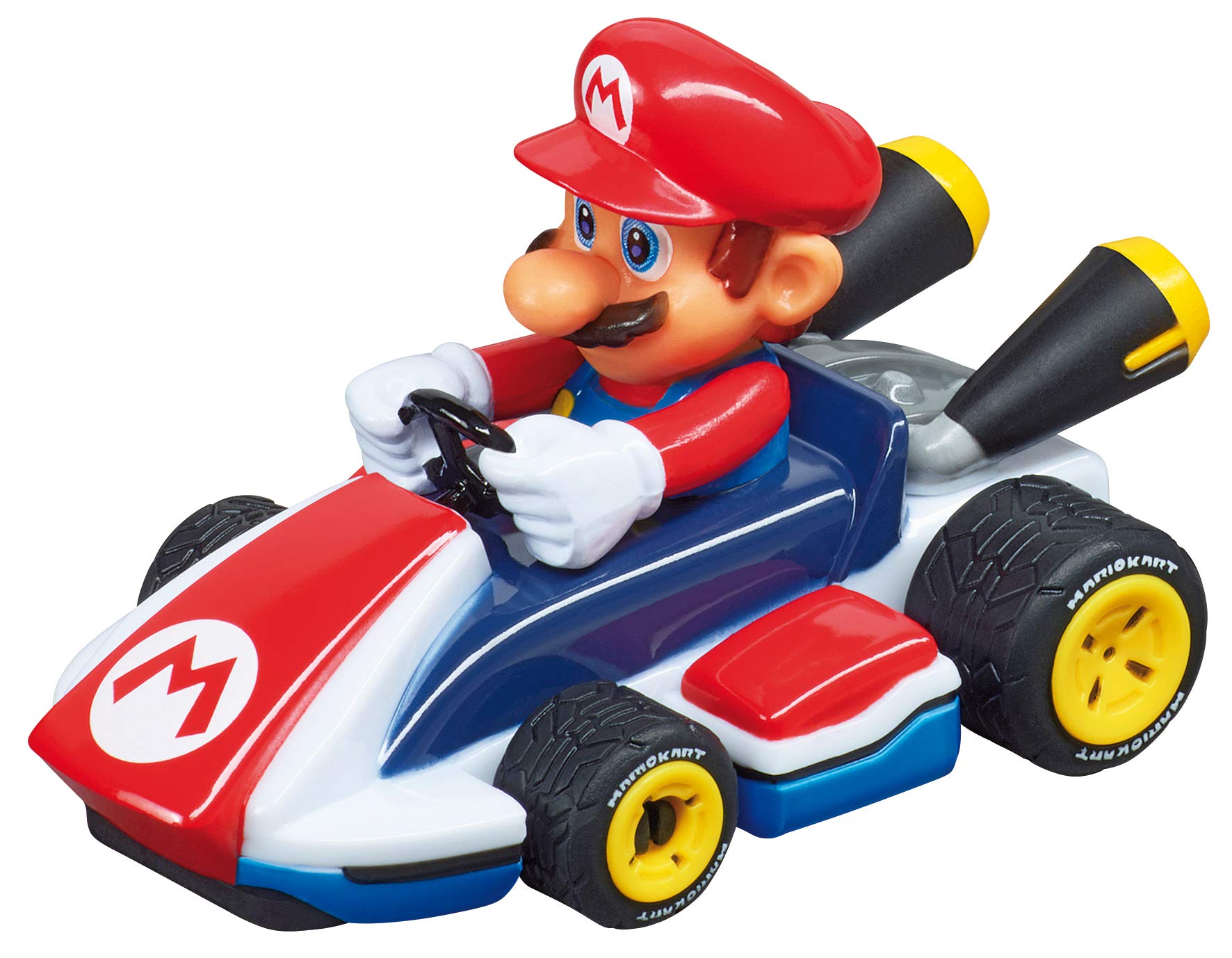 Carrera First Mario Kart - Slot Car Race Track with Spinners - Includes 2 Cars: Mario and Yoshi - Battery-Powered Beginner Racing Set for Kids Ages 3 Years and Up