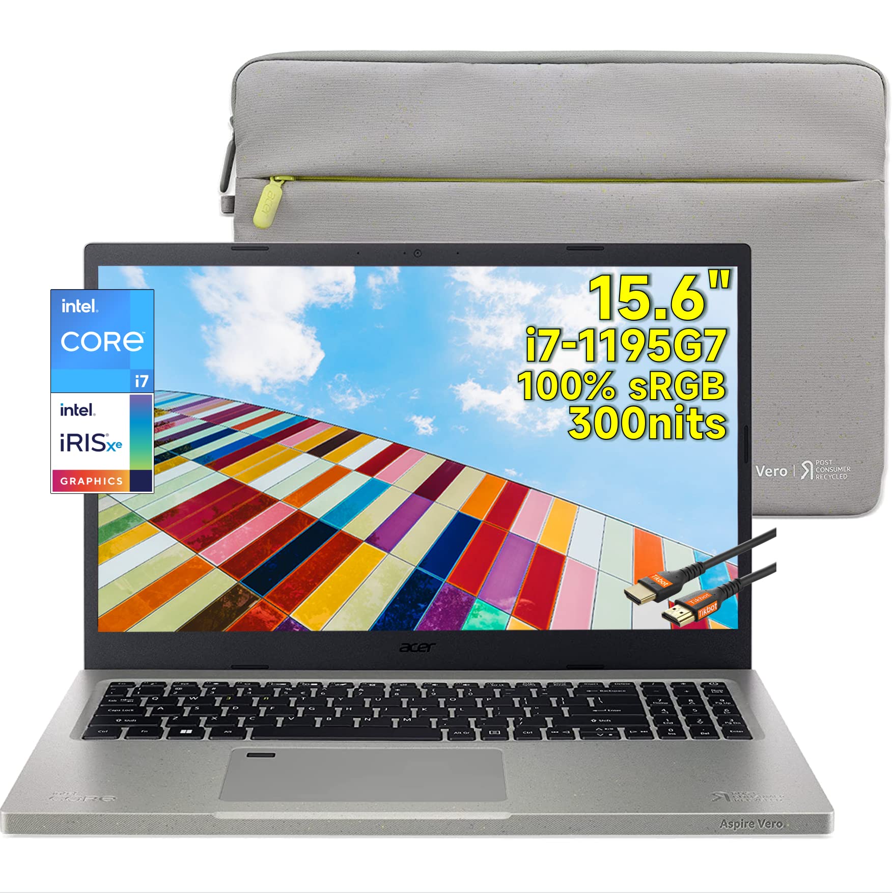 Acer Aspire 5 15.6" Slim Laptop AMD Ryzen 7 5700U AMD Radeon Graphics Backlit KB Wi-Fi 6 USB Type-C Fingerprint Reader with Windows Hello Win11 Home w/HDMI (16GB RAM | 512GB SSD)