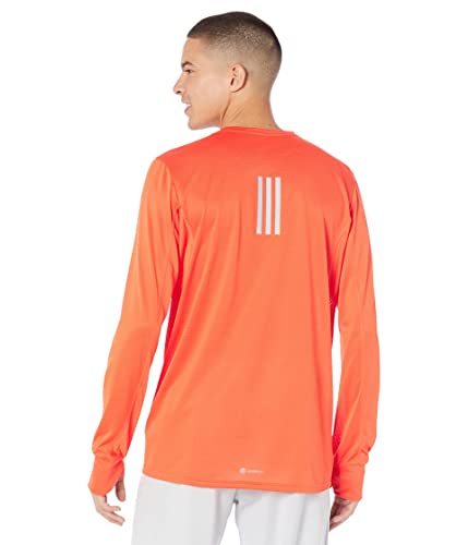 adidas Men's Own The Run Long Sleeve, Semi Impact Orange/Reflective Silver, Large