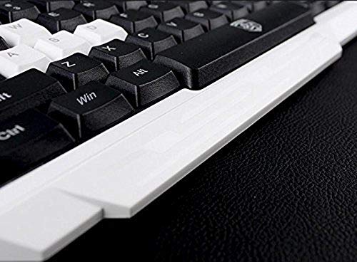 Keyboard Mouse Combos,Soke-Six Waterproof Multimedia 2.4GHz Wireless Gaming Keyboard with USB Cordless Ergonomic Mouse DPI Control for Desktop PC Laptop(White)