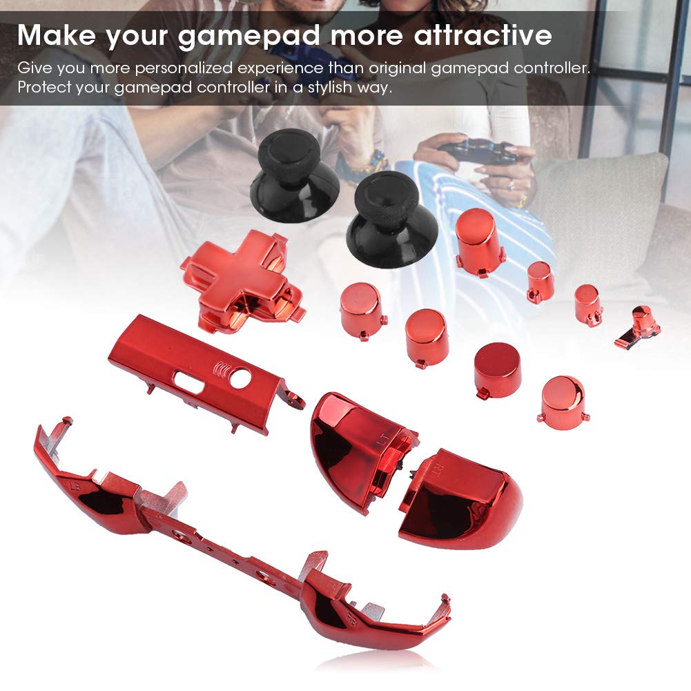 Button Replacement Left Right 4PCS ABXY Buttons Red/Blue Gamepad Controller Repair Parts Buttons for Xbox One Slim Gamepad Controller(red)