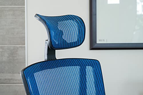 Ergomax MSH112BK Ergonomic Adjustable Home Office All Mesh Desk, Lumbar Support & Back Relief Breathable Chair, 53 inch Max Height, Black
