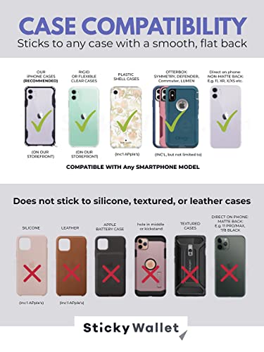 LIFESTYLE DESIGNS The StickyWallet β Premium Spandex Stick-on Phone Wallet Card Holder for any Case β Unique Double Pocket Design + Finger Strap (1 Pack)