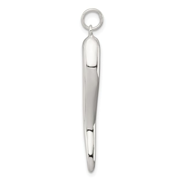 925 Sterling Silver Cornicello Italian Horn Necklace Lucky Protection Amulet Pendant Chilli Pepper Charm 40mm x 6mm Only