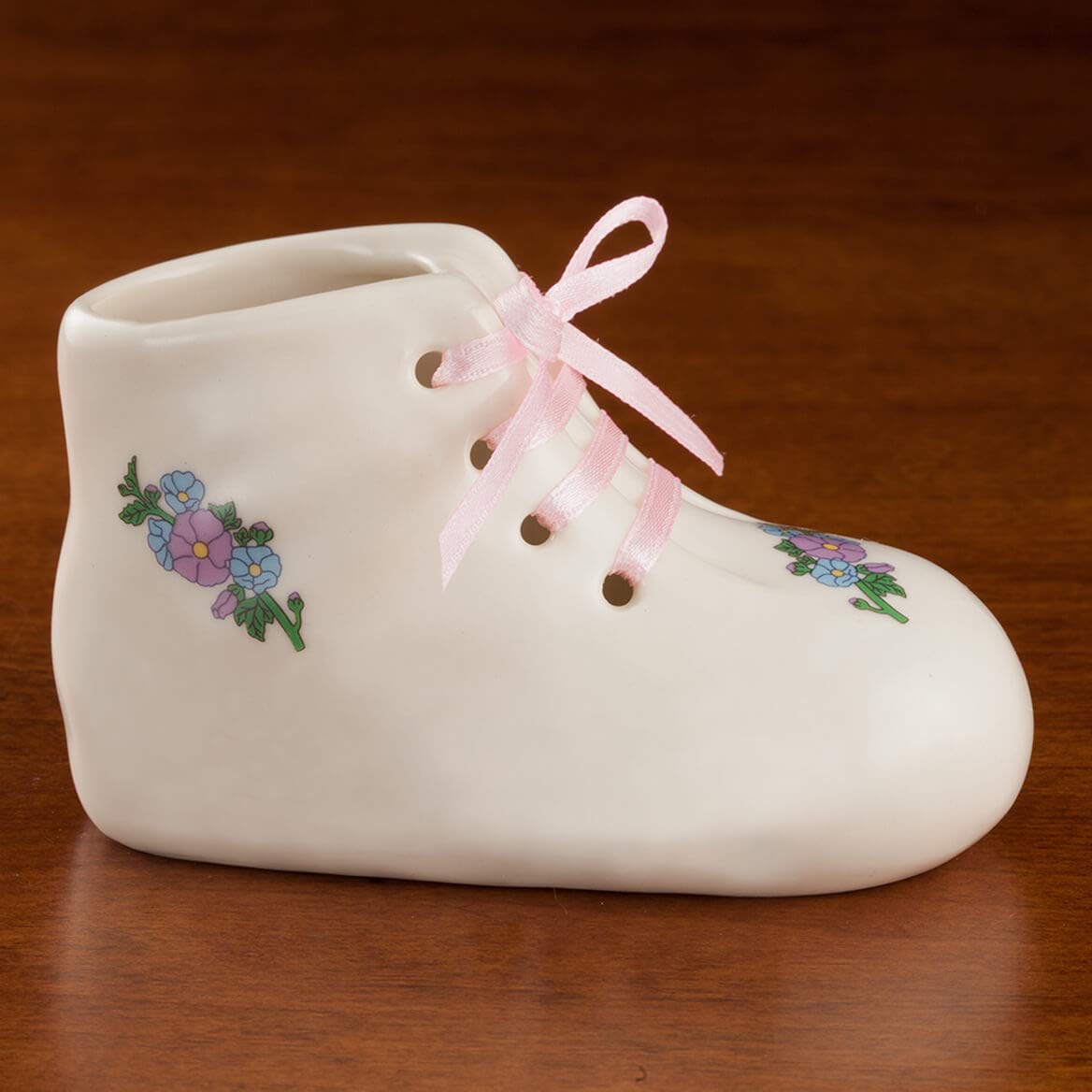 Porcelain Baby Bootie Heirloom – Pink Girl - Ceramic Baby Shoe Keepsake – Birth, Baptism or Christening Gift - 4” Long by 2” Wide