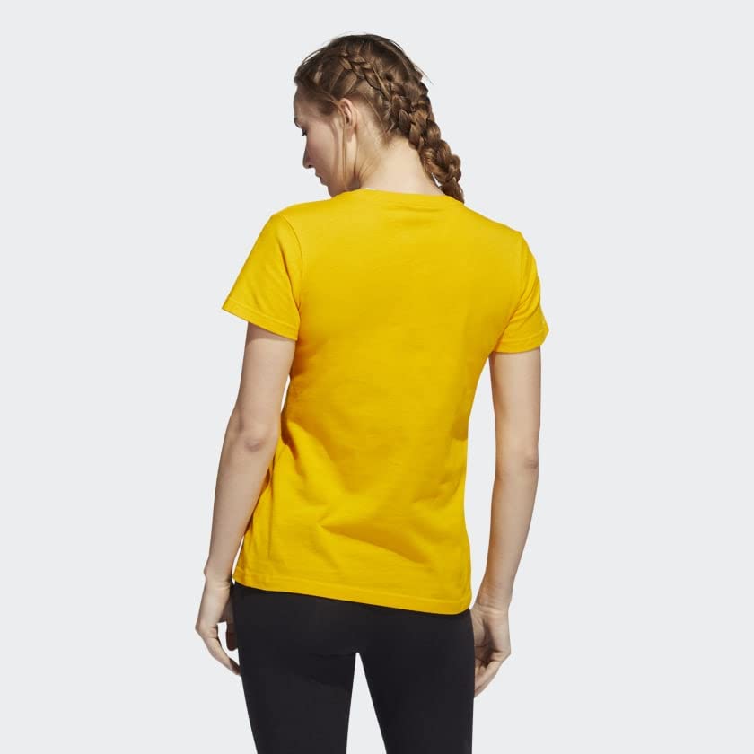 adidas Amplifier Short Sleeve Badge of Sport Tee Women's, Yellow, Size S