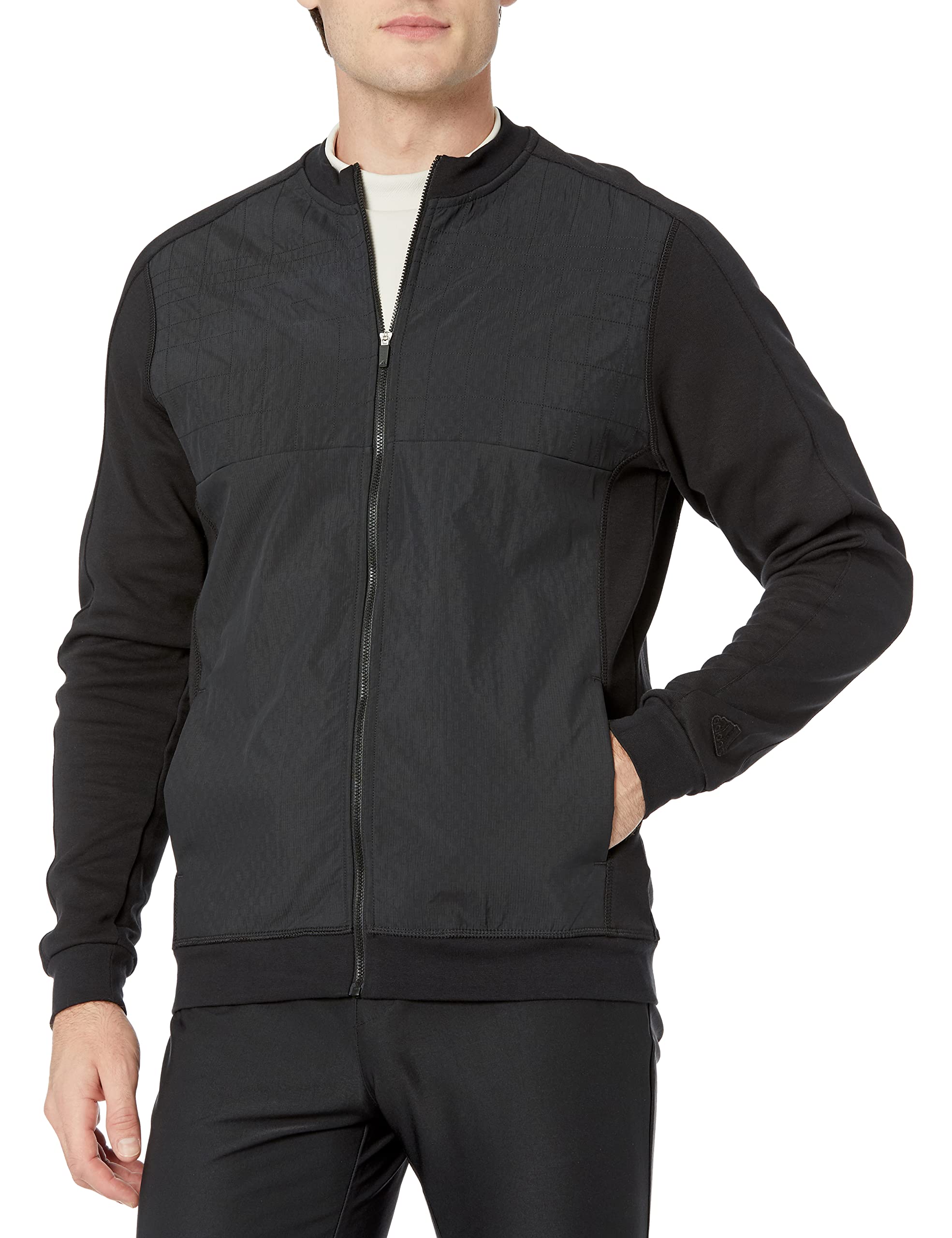adidas Men's Primegreen Go-to Padded Full Zip Jacket, Black, Medium