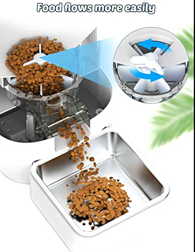 Automatic Cat Feeder, Auto Dog Feeder, WiFi & Bluetooth Operated| Safety Standard, Drop Proof & Shook Proof| 6 Liter Food Capacity with 1-6 Meals Per Day| Leave 10 Second Voice Message for Pet.