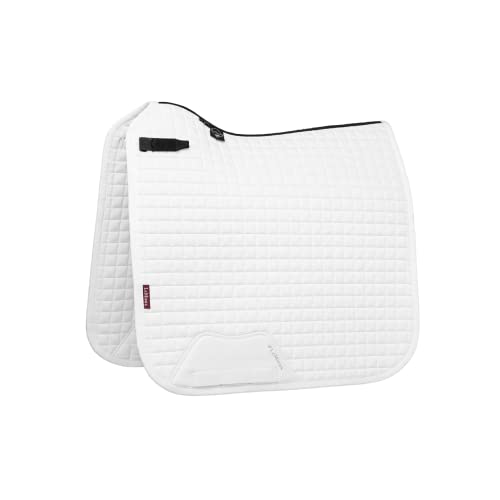 LeMieux Dressage Cotton Square Saddle Pad - English Saddle Pads for Horses - Equestrian Riding Equipment and Accessories (White - Small/Medium)