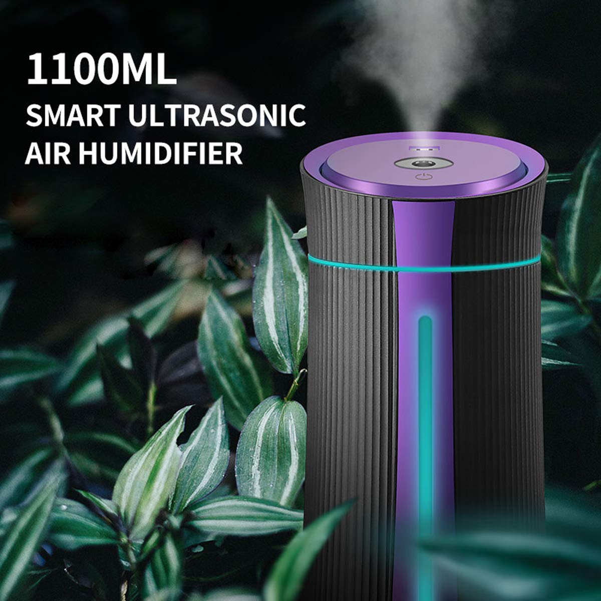 Cool Mist Humidifier, 1100ml Air Humidifier Mini,Ultrasonic Humidifier With Led Light Quiet Operation For Bedroom, Home,Large Room, Baby Room