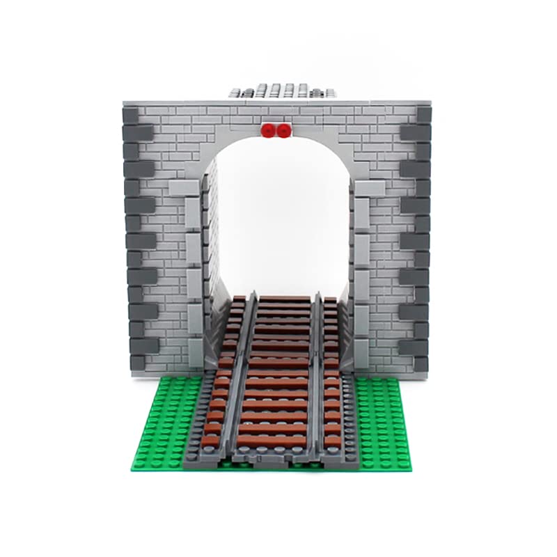 dspitwod Train Tunnel Building Toy for Classic Electric City Passenger Express Train Tracks Toys Accessories Railroad Construction Building Block Compatible with Major Brand (Train Tunnel)
