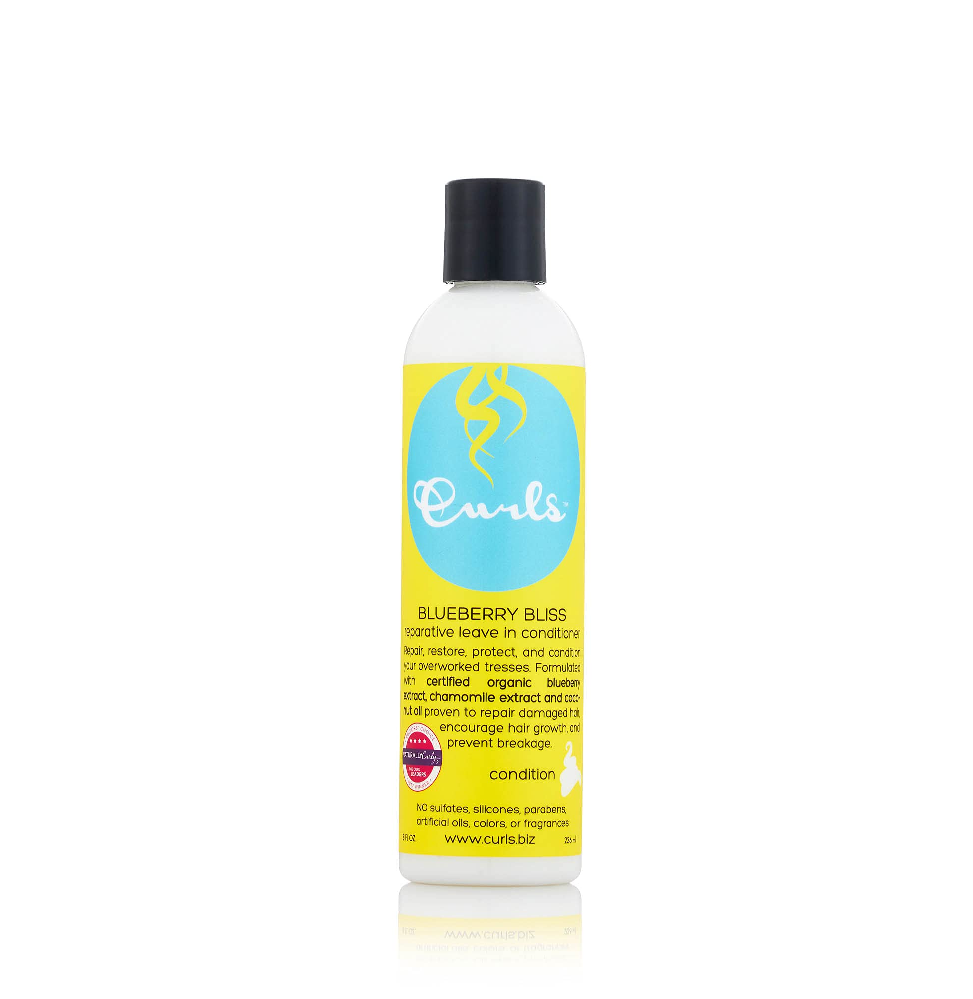Curls Blueberry Bliss Reparative Hair Wash, 8 Ounces and Reparative Leave In Conditioner, 8 Ounces