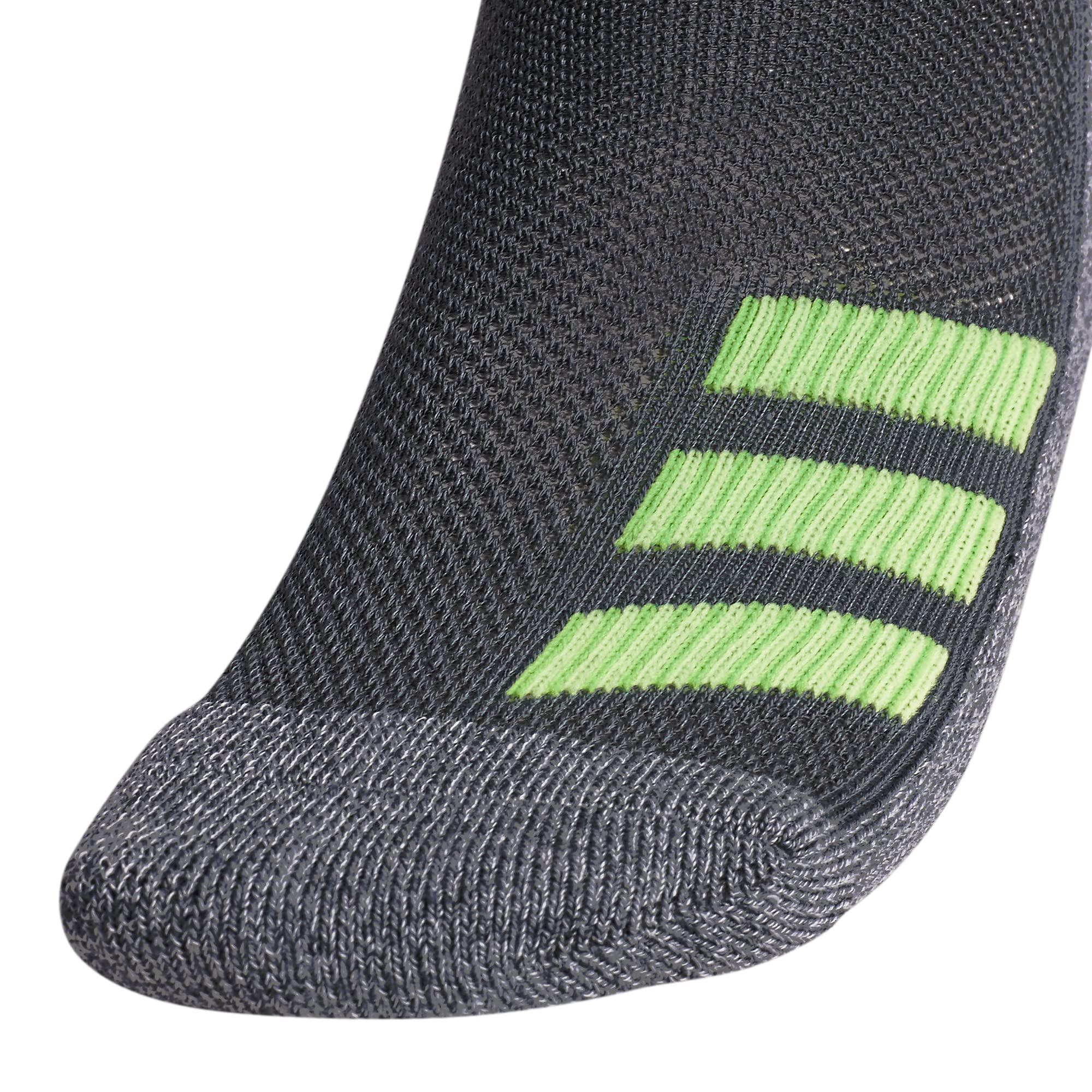adidas Boys' Youth Cushioned Angle Stripe 6-Pack Low Cut, Onix Grey/Signal Green/Team Royal Blue, Medium