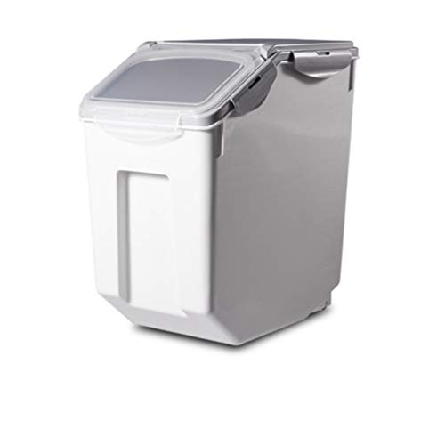 UPKOCH Rice Storage Container Rice Bucket Pantry Food Storage Jar Container Food Storage Bin for Flour Sugar Baking Supplies (Size L Grey)