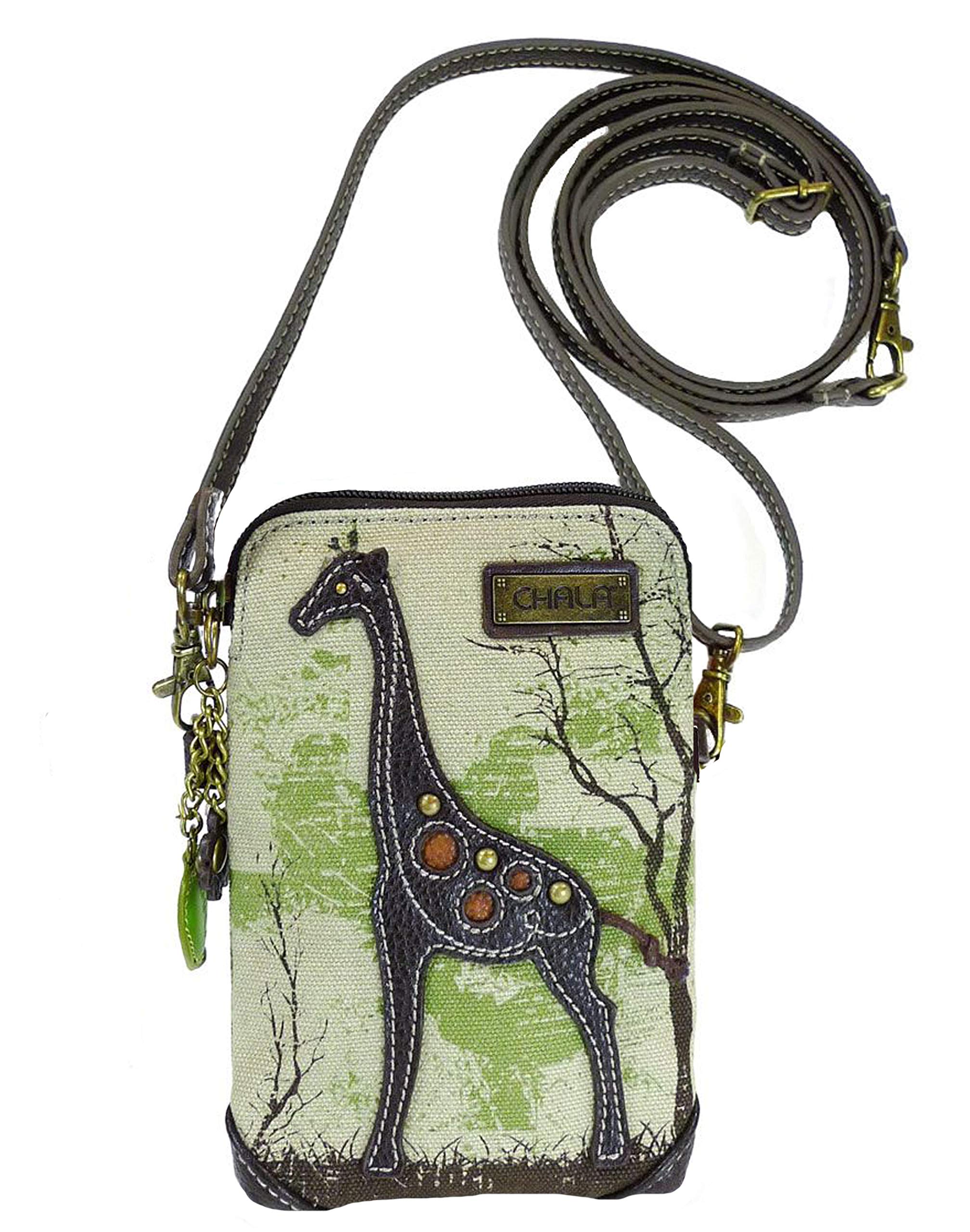 Chala Safari Giraffe Cellphone Crossbody Handbag - Convertable Strap