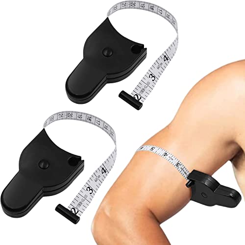 Automatic Telescopic Tape Measure - 2 PCS Portable Body Measuring Tape Retractable Ruler Tool Caliper for Body Measurement: Waist, Hip, Bust, Arms, and More - Lock Pin and Push-Button Retract (Black)