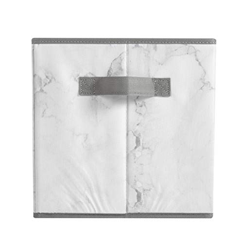 Urban Shop Marble Storage Cubes, Set of 2, Grey/White
