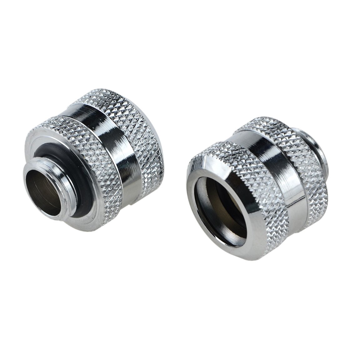 BXQINLENX Silver Chrome Hard Tube Fitting G 1/4" to ID 10 mm OD 14 mm PETG Triple Seal Fitting for Computer Water Cooling System Through Joint Straight Joint (4 PCS)