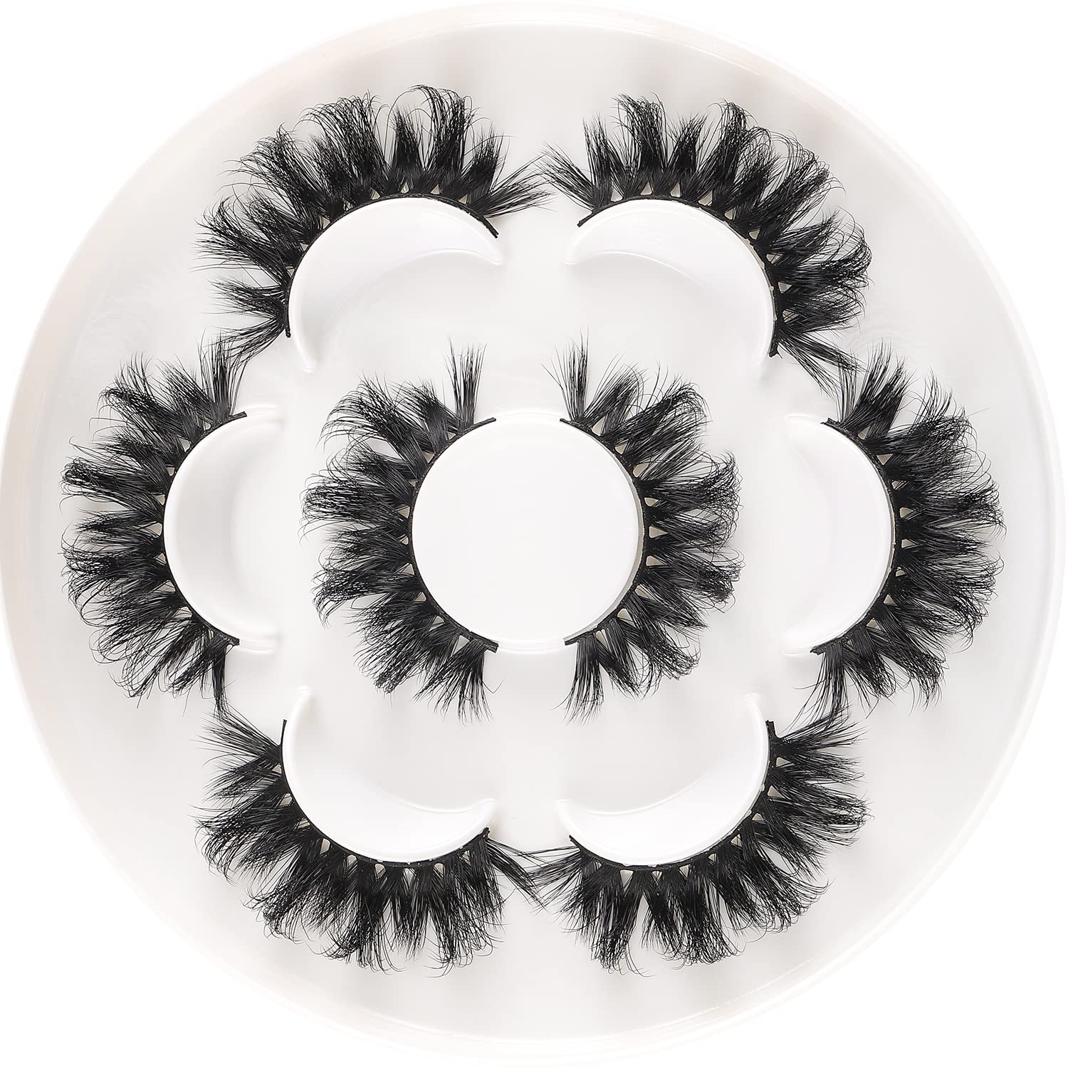BEFACL Fluffy False Eyelashes 18mm 20mm Fluffy Mink Lashes 6D Mink Eyelashes Natural Look Mink Lashes Faux Mink Strip 3D Lashes Pack 4 Pairs (BF02)