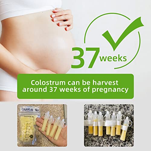 haakaa Colostrum Collector Kit Breast Milk Collector with Cotton Cloth Wipe and Storage Case, Ready-to-Use, Reusable, BPA Free, 4ml/6pcs