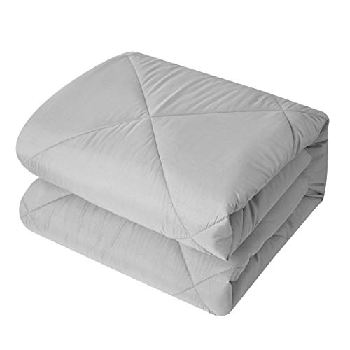 Casa Logan All Season Ultra-Soft Alternative Reversible Easy-Wash Lightweight Microfiber Comforter Set, Twin, Light and Dark Grey