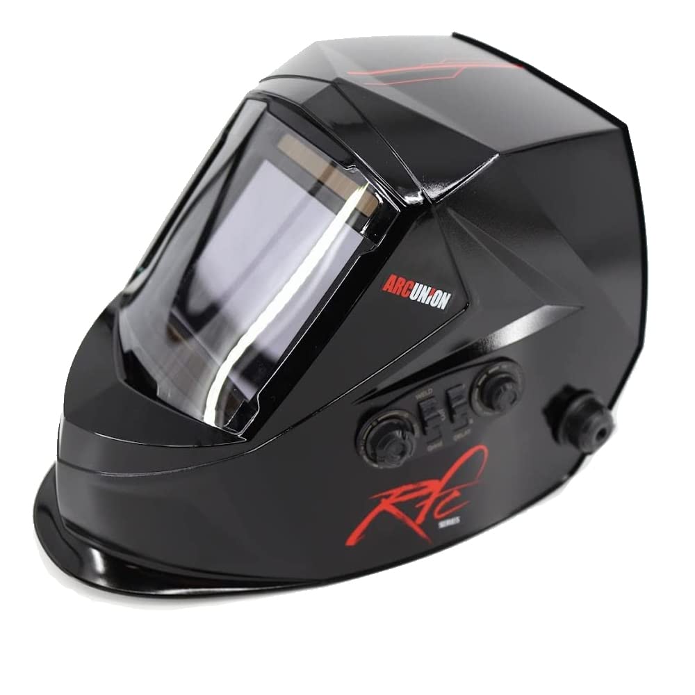 Arc Union Large Viewing Screen Welding Helmet 3.94"X3.66" - RFC Series True Color Solar Power Auto Darkening Welder Mask - Wide Shade 5/9-9/13 for TIG MIG Arc Weld Grinding Hood, Black