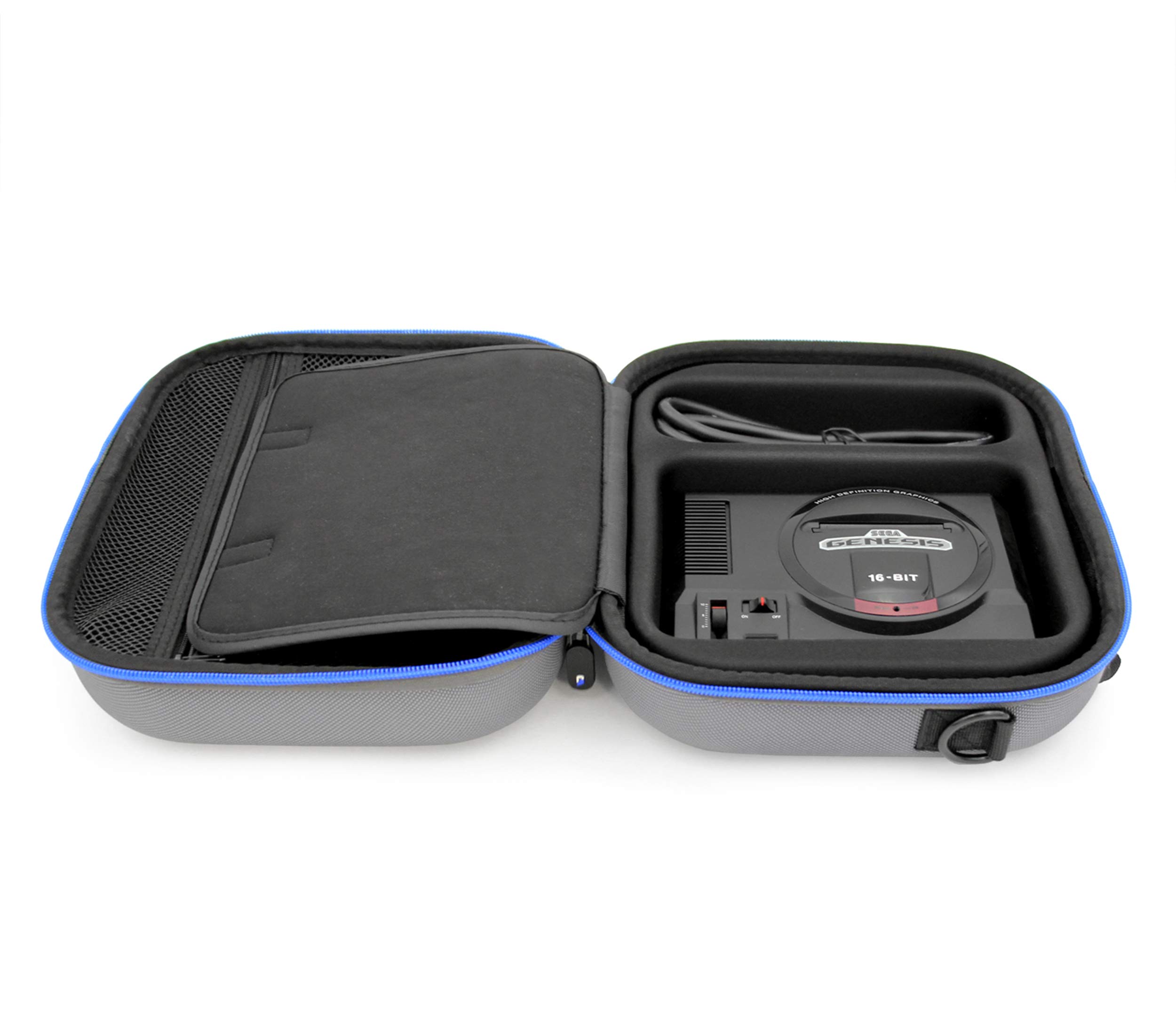 CASEMATIX Travel Case Compatible with Sega Genesis Mini and Select Accessories - Includes Shoulder Strap and Case Only