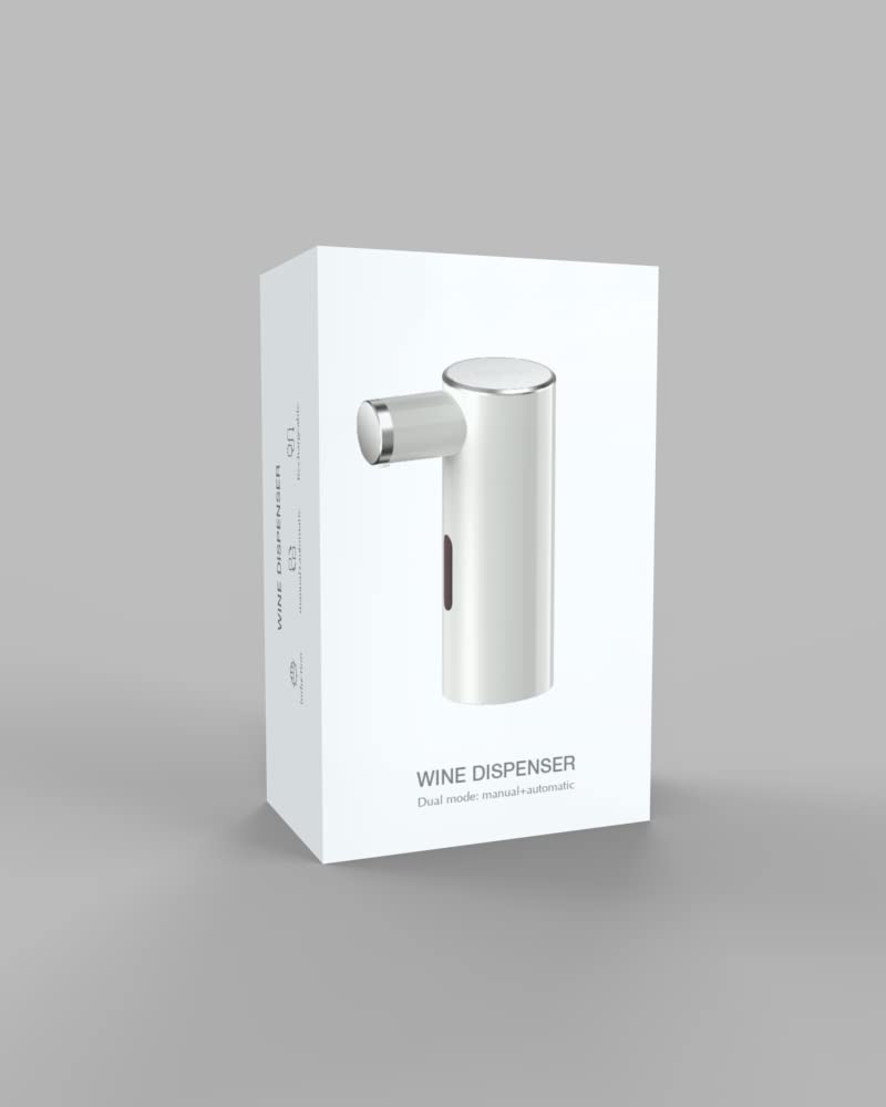 Automatic/Manual Wine Aerator, USB Rechargeable Wine Pump Dispenser Electric Aeration and Decanter Wine Spout Pourer, Red & White Wine Accessories Automatic Aerator β White