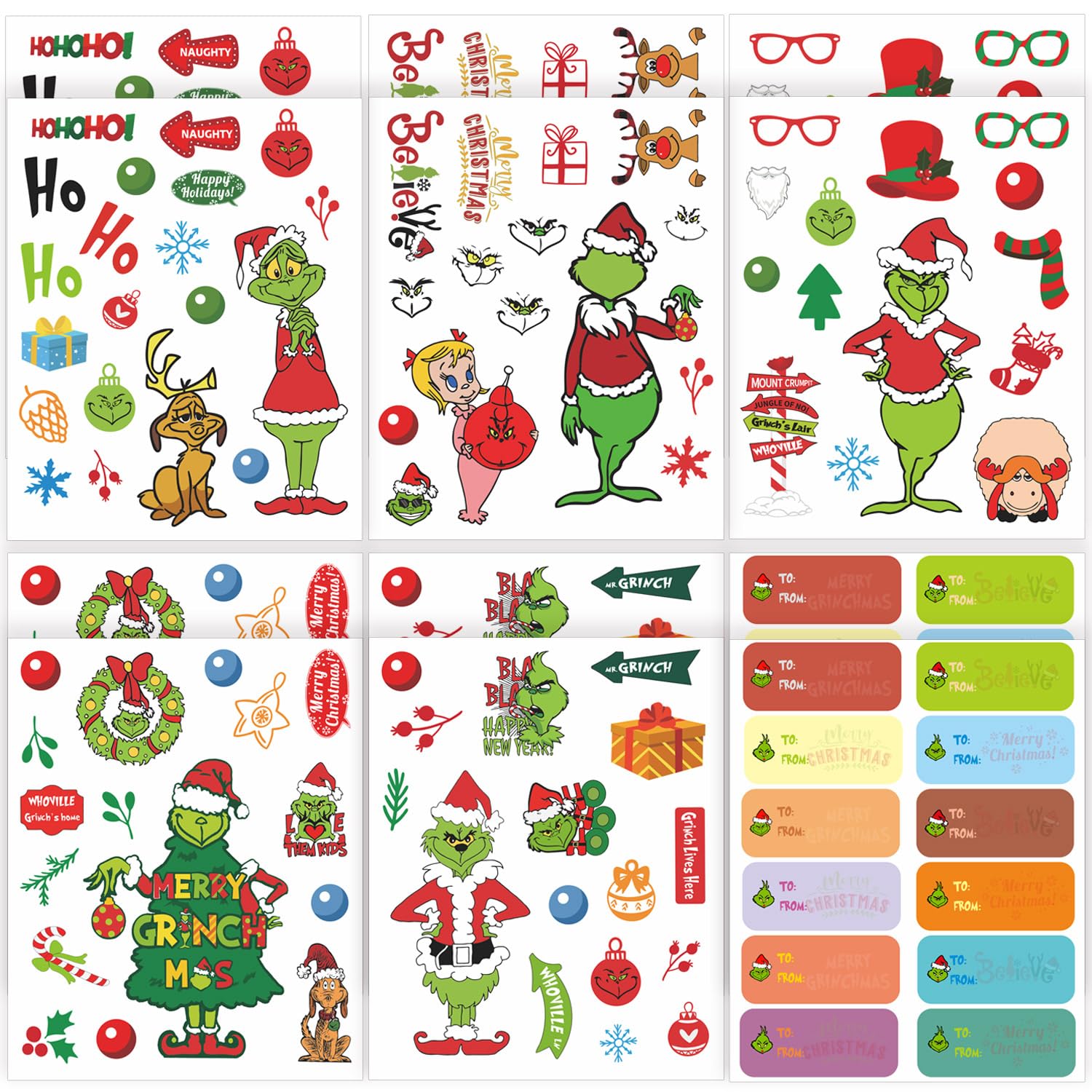 Funny Christmas Gift Tags Stickers, Make Your Own Christmas Sticker Toys for Kids, Christmas Gift Name Labels for Xmas Home Classroom Decorations