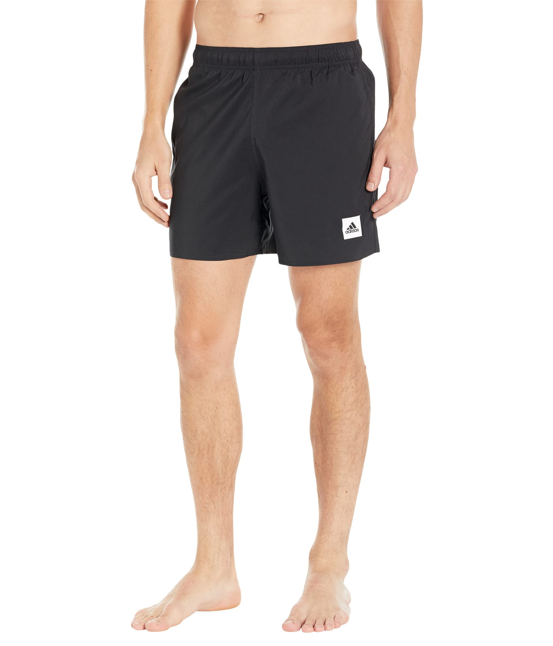 adidas Men's Standard Length Solid Swim Shorts, Black, Medium