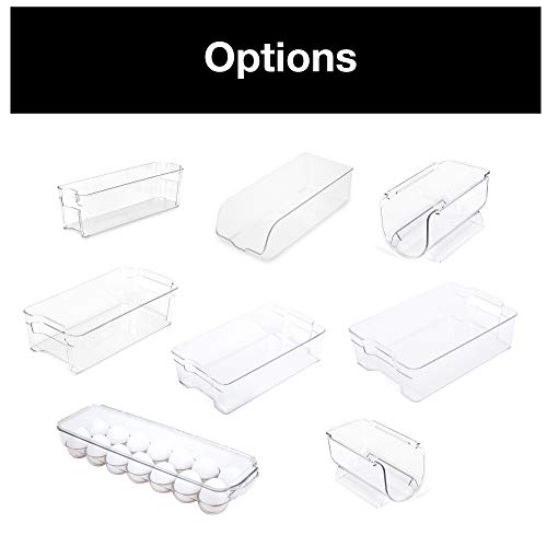Smart Design Stackable Egg Holder for Refrigerator – Set of 4, Holds 32 Eggs Total, 15 x 4 in. – Egg Holder with Handle and Lid for Easy Fridge Organization and Storage – Made with BPA-Free Plastic