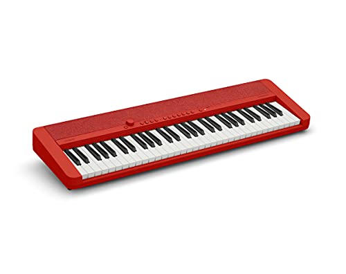 Casio Casiotone CT-S1 61-Key Portable Digital Keyboard - Red Bundle with Adjustable Stand, Bench, Headphones, Sustain Pedal, Instructional Book, Instructional DVD, and Austin Bazaar Polishing Cloth