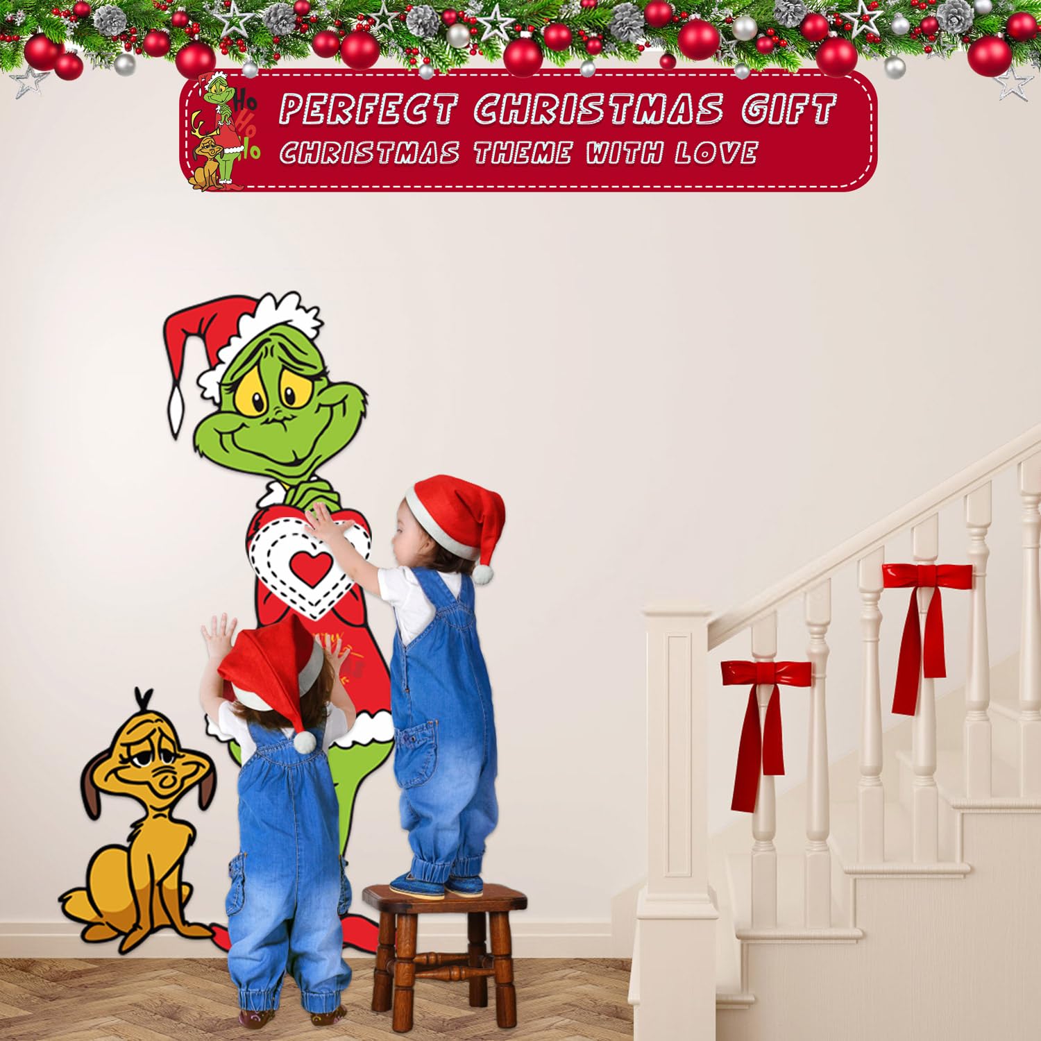Large Funny Christmas Decorations, Christmas Classic Cardboard Cutouts for Xmas Wall Door Tree Porch Window Decor (Style1)