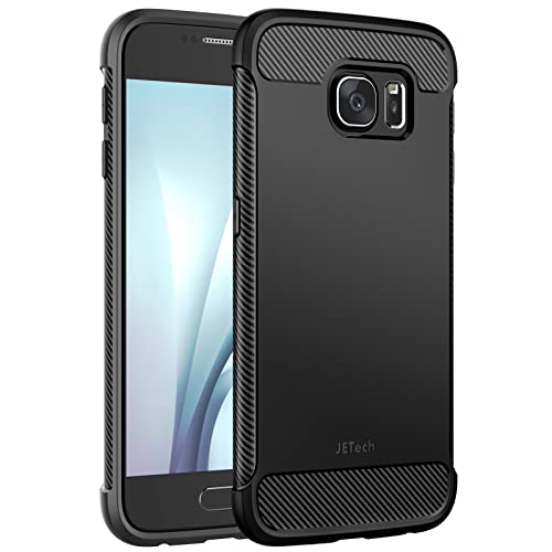 JETech Slim Case for Samsung Galaxy S6 (NOT for S6 Edge), Protective Cover with Shock-Absorption and Carbon Fiber Design, Black