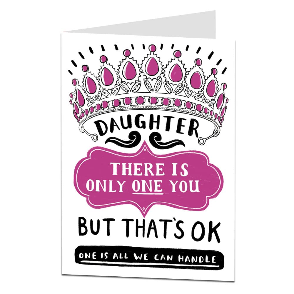 LimaLima Funny Daughter Birthday Card Cool Quirky Design Blank Inside To Add Your Own Personal Greeting. From Mom Dad Or Parents