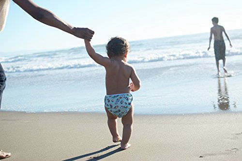 GroVia Reusable Waterproof Swim Diaper for Baby, Infant, and Toddler (Size 1: 10-19 lbs, Rose)