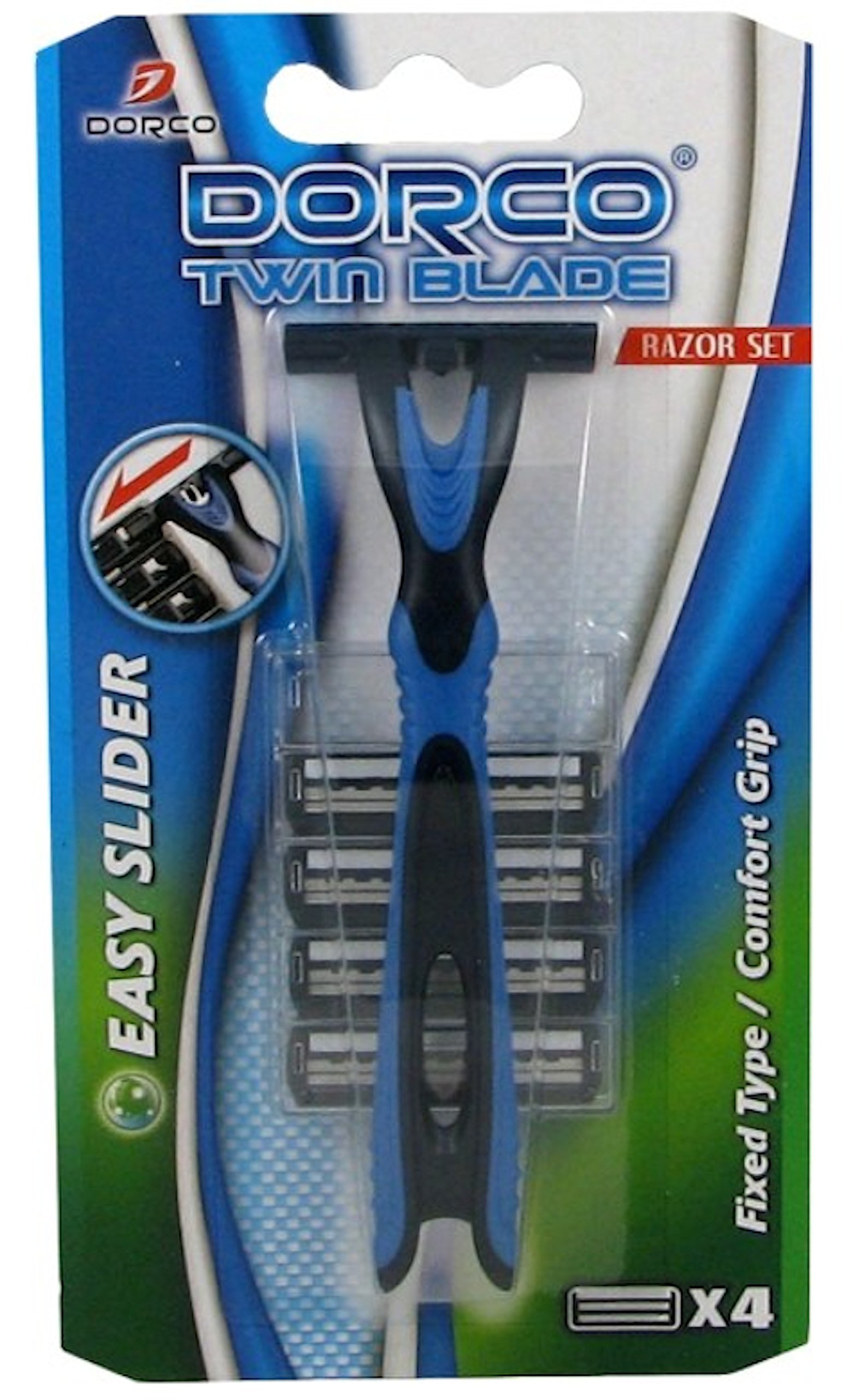 Dorco TNA 2000 | Disposable Razors for Men | Easy Slider Twin Blade, 4 Extra Cartridges included | Pack of 1