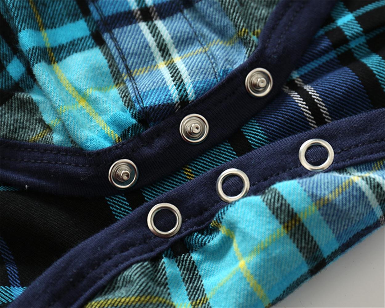 Kimocat Casual Suit for Toddler Boy 2Pcs Long Sleeve Plaid Shirtand Jeans Outfits