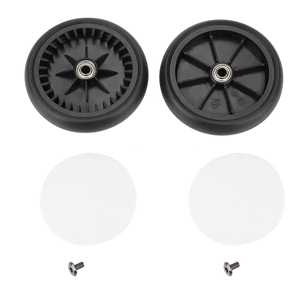 Baby Strollers Rubber Wheels, Baby Strollers Front/Back Wheels Replacement Accessories for Yoya Vovo Wheel Kids Carriage with Tools(1 Pair Back Wheel)