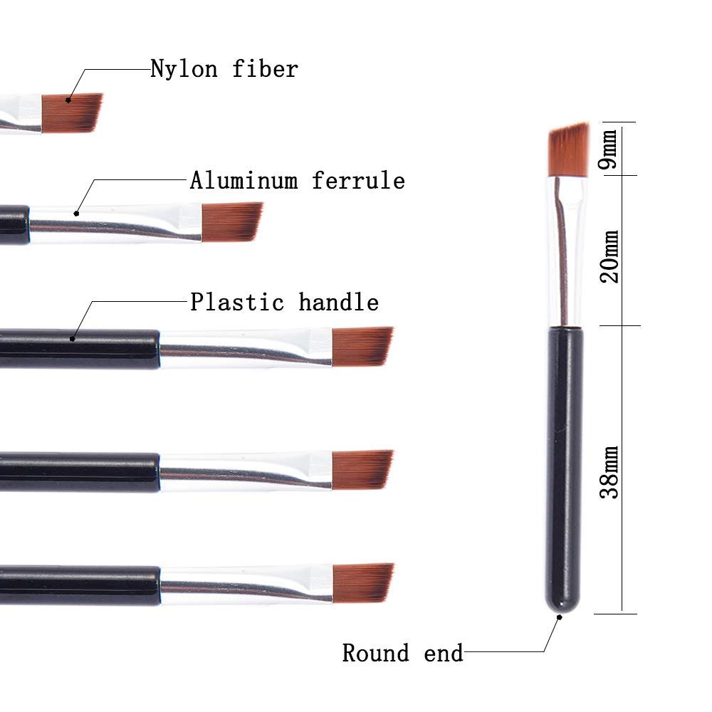 VOSAIDI 10pcs Eyebrow Brush Portable Premium Quality Angled Eye Brow Brush and Spoolie Mini Brush